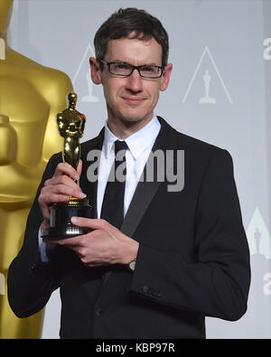 Steven Price, winner of best original score for "Gravity," poses with ...
