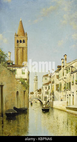 2017 02 Rafael Senet y Perez On a Venetian backwater Stock Photo - Alamy