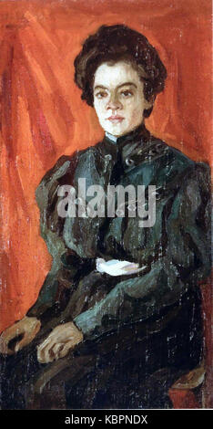 This 1907 portrait by Russian artist Natalia Rozanova features a female ...