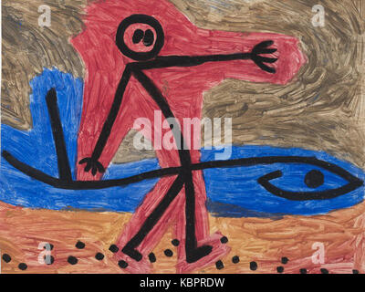 'Ohne Titel (Mann mit Fisch)' is a painting by Paul Klee, depicting a ...