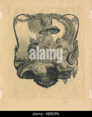 An ex libris bookplate by Franz von Bayros, created for Peter Gloeck ...