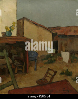 'Curte la Mangalia' by Nicolae Tonitza depicts a scene of rural life in ...