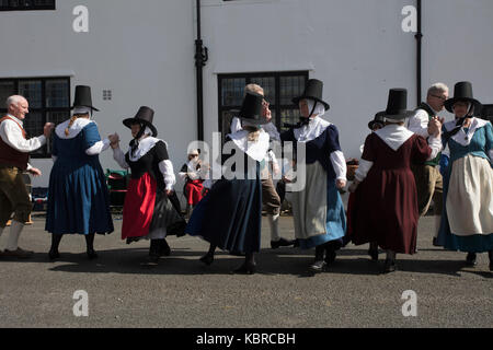 men and women in welsh folk dancing teams at Botanic Gardens of Wales ...