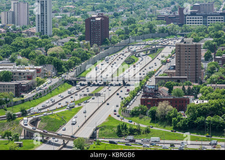 Aerial view of Interstate 35W Stock Photo - Alamy