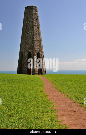The Daymark Tower on the headland above the entrance to the Dart ...