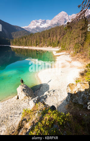 Lake Tovel at sunrise Europe, Italy, Trentino Alto Adige region, Trento ...