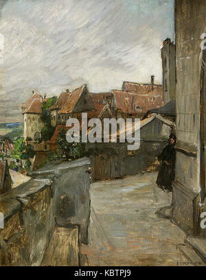'Kirchhof und Dorf' (1902) by Ferdinand Dorsch depicts a rural village ...