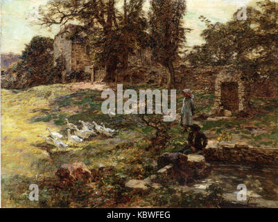 Lhermitte - Champ avec des oies, 1897 Stock Photo - Alamy