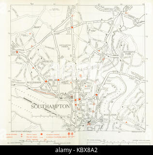 Road Map of Southampton, England Stock Photo - Alamy