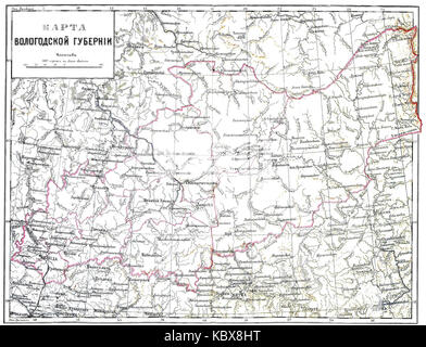 Vologda Governorate map Stock Photo - Alamy