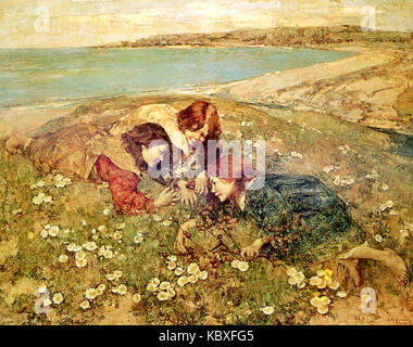 Edward Atkinson Hornel - The Captive Butterfly 1905 Stock Photo - Alamy