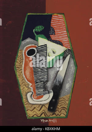 'Poire verte et couteau' by Louis Marcoussis is a Cubist still life ...