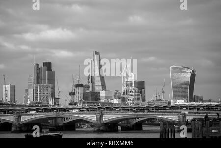 View of part of The City of London skyline at the end of the 1990's ...