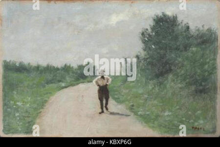 'Pe drum' by Nicolae Petrescu Mogos is a Romanian painting that depicts ...