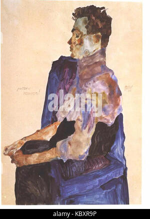 'Bildnis Anton Peschka' by Egon Schiele, painted in 1911, is a portrait ...