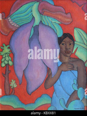 'Girl with Banana Leaf' is a 1929 painting by Arman Manookian, a ...