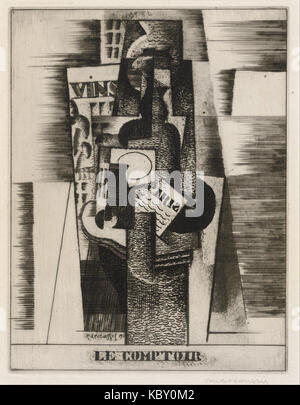 *Le Comptoir* by Louis Marcoussis is a painting that captures a scene ...