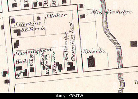 Map of North Castle. 1867 Stock Photo - Alamy