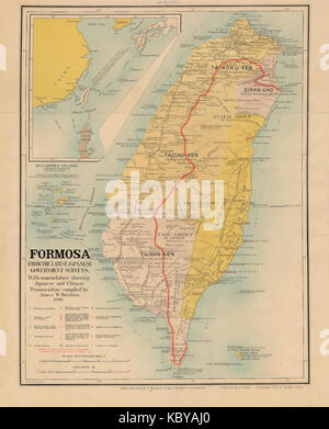 Davidson (1901) - General Map of Formosa Stock Photo - Alamy
