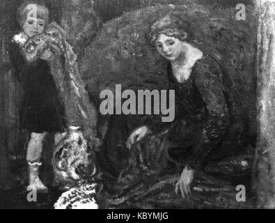 Karel Spillar 1871-1939 - Dama v zelenych satech Dama v kostymu Stock ...