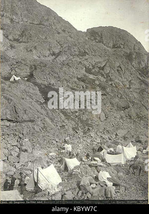 This photograph captures Klondike prospectors, known as Klondikers ...