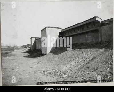A photograph showing Italian fortifications on the Tagliamento River ...