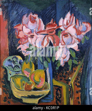 Ernst Ludwig Kirchner, Pink Roses, (Rosa Rosen), 1918 Stock Photo - Alamy