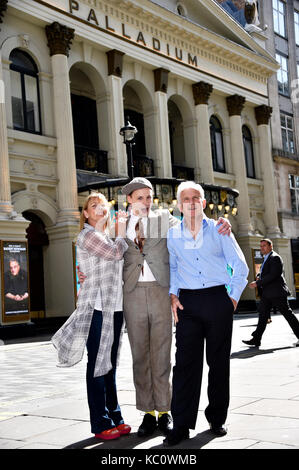 Nick and Jaqui Wisdom (Children of Norman Wisdom) pose on the steps of ...