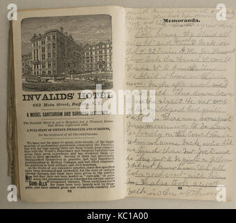 Diary page in an old 19th century notebook used as journal called ...