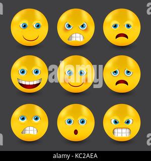 group of smiley emoticons, emoji, vector illustration Stock Vector ...