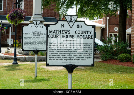 Mathews County Courthouse, Courthouse Square, Mathews, Virginia Stock ...