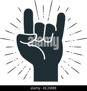 Hand rock icon. Simple illustration of hand rock vector icons set color ...