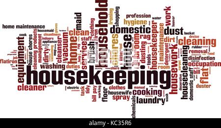 Housekeeping word cloud concept. Vector illustration Stock Vector Image ...