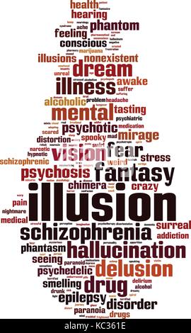 Hallucination word cloud concept. Vector illustration Stock Vector ...
