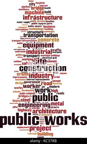 Public works word cloud concept. Vector illustration Stock Vector Image ...