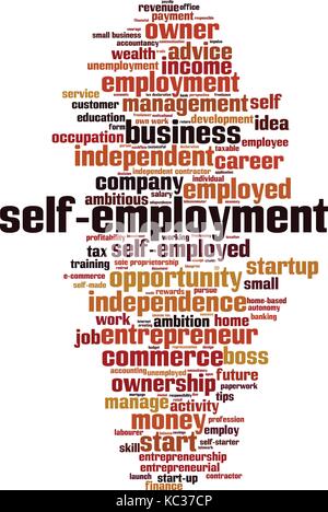 Self-employment word cloud concept. Vector illustration Stock Vector ...