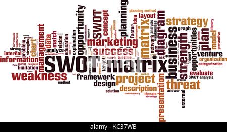 SWOT matrix word cloud concept. Vector illustration Stock Vector Image ...