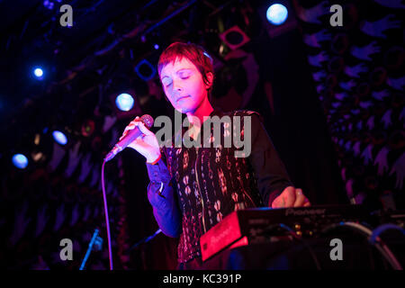 The American synthpop band Poliça (often written as Polica) performs a ...