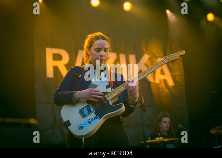 The Norwegian all female indie rock band Razika performs a live Stock ...