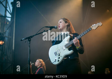 The Norwegian all female indie rock band Razika performs a live concert ...