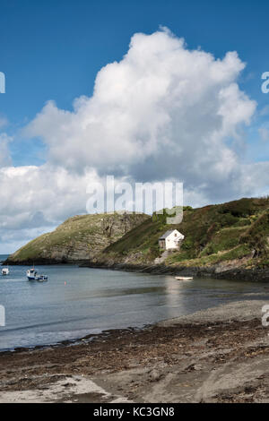 Abercastle Harbour, Pembrokeshire, Wales, UK, wide angle Stock Photo ...