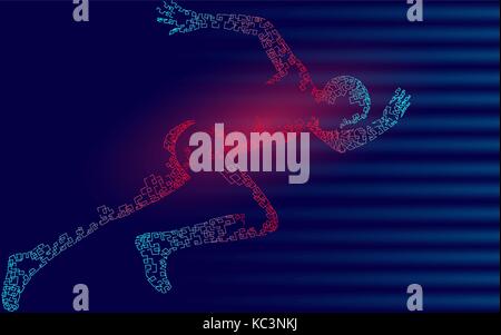 Fast impetuous running sportsman. Man run high speed sport Stock Vector ...