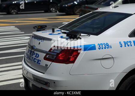 An NYPD patrol car with license plate scanners in New York, New York on ...