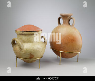 Lentoid Bottle (Pilgrim Flask), New Kingdom, Amarna Period, Dynasty 18 ...