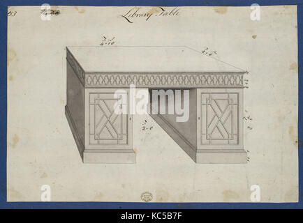 Library Table, from Chippendale Drawings, Vol. II, Thomas Chippendale ...