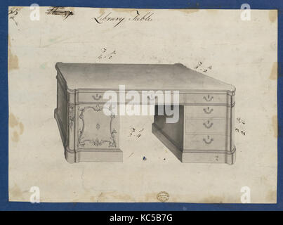 Library Table, from Chippendale Drawings, Vol. II, Thomas Chippendale ...