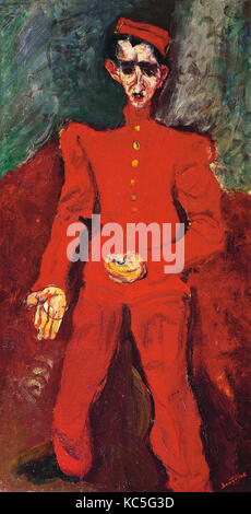 'Page Boy at Maxim's' (c. 1927) by Chaïm Soutine presents a portrait of ...