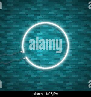 Bulb glowing. Neon ring lamp sign Stock Vector Image & Art - Alamy
