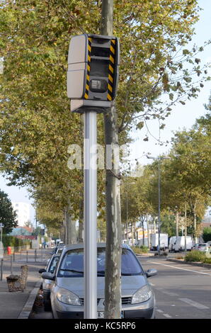 A New model of urban speed radar settled in Lyon, France Stock Photo ...