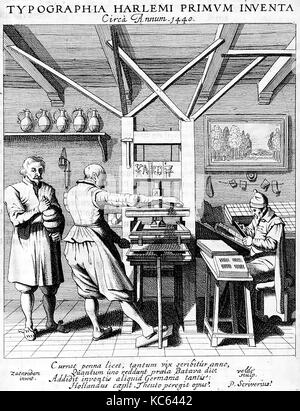 Medieval printing press Stock Photo - Alamy